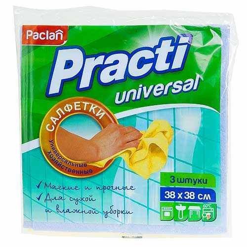 Салфетки для уборки из нетканого полотна Universal, Paclan, 3 шт